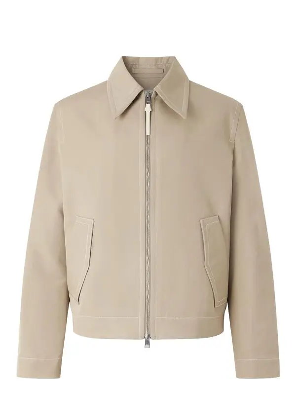 Ami Cropped Cotton-sateen Blouson Jacket - Neutrals