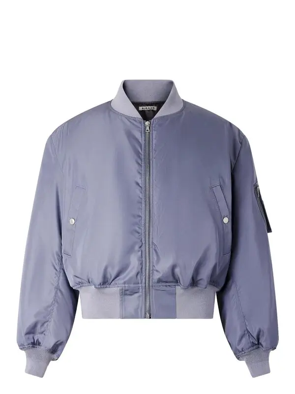 Auralee Silk-twill Bomber Jacket - Blue