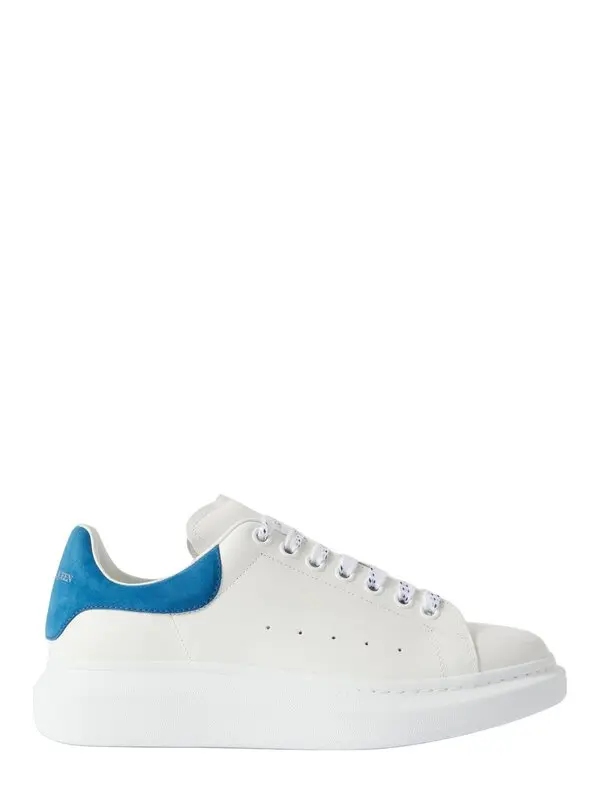 Alexander McQueen Exaggerated-sole Leather Sneakers - White