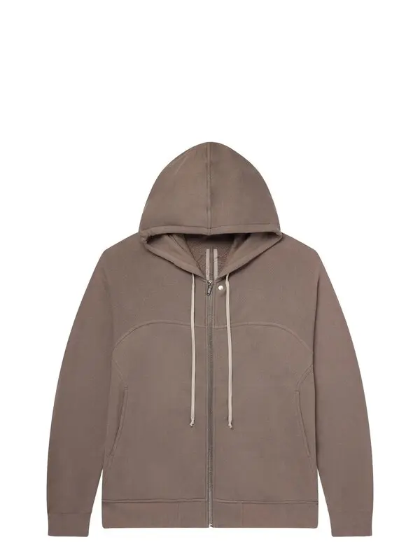 Rick Owens Organic Cotton-terry Zip-up Hoodie - Gray