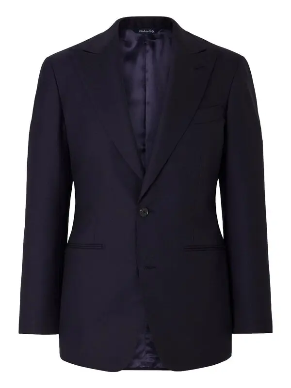 SAMAN AMEL Wool Suit Jacket - Blue
