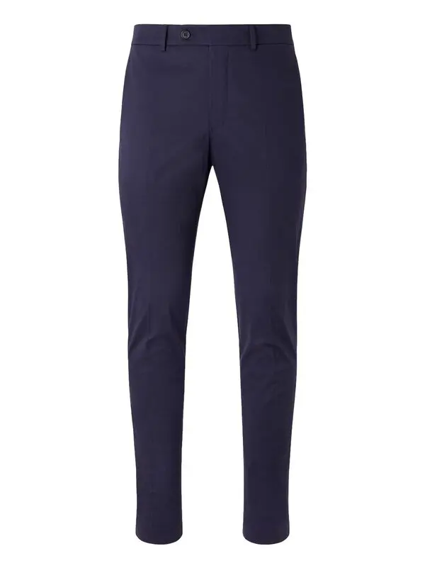 SLOWEAR Tapered Stretch-cotton Trousers - Blue