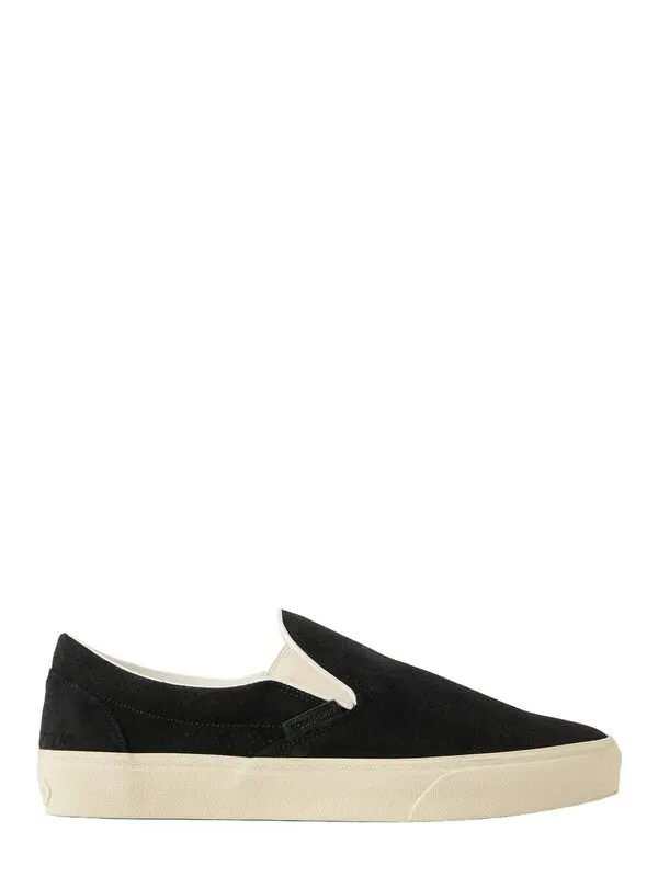 TOM FORD Perforated Suede Slip-on Sneakers - Black