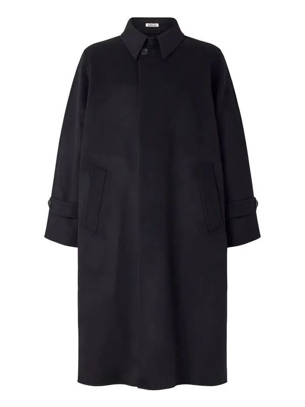 Auralee Melton Wool Tailored Coat - Black