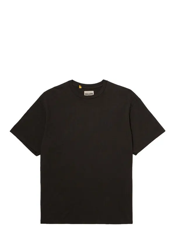 GALLERY DEPT. Dusty Glittered Logo-print Cotton-jersey T-shirt - Black