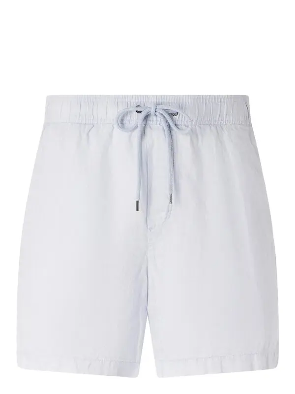 JAMES PERSE Straight-leg Linen Drawstring Shorts - Blue