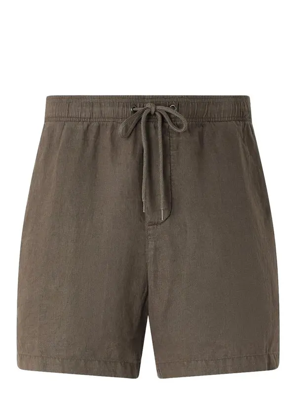 JAMES PERSE Straight-leg Garment-dyed Linen Drawstring Shorts - Green