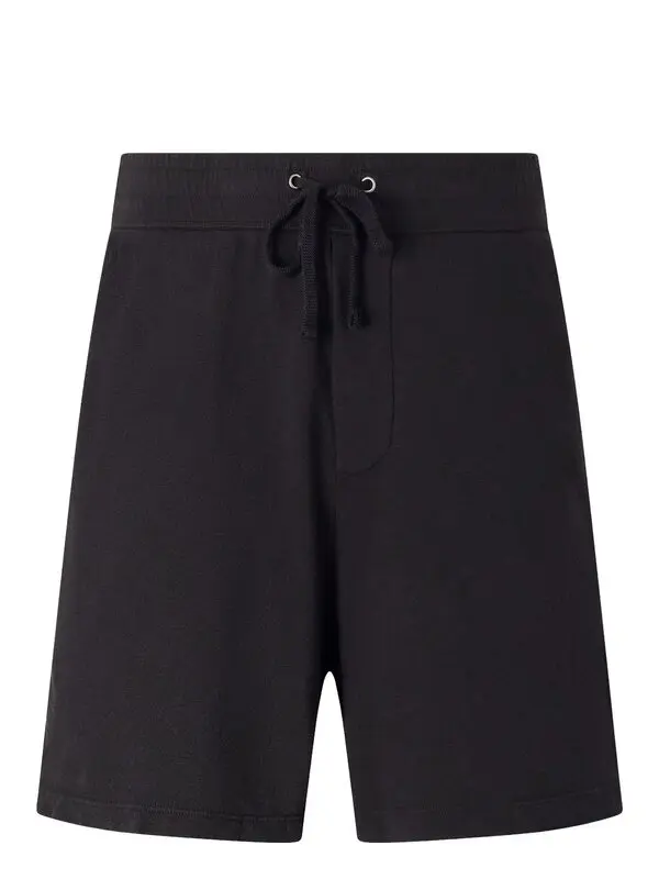 JAMES PERSE Straight-leg Cotton-jersey Drawstring Shorts - Black