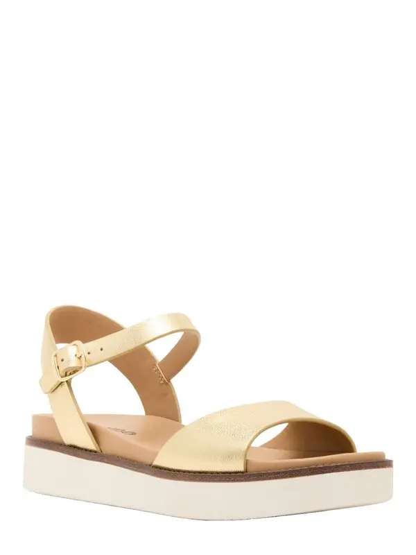 Blondo Rifkin Waterproof Ankle Strap Sandal - Gold Leather