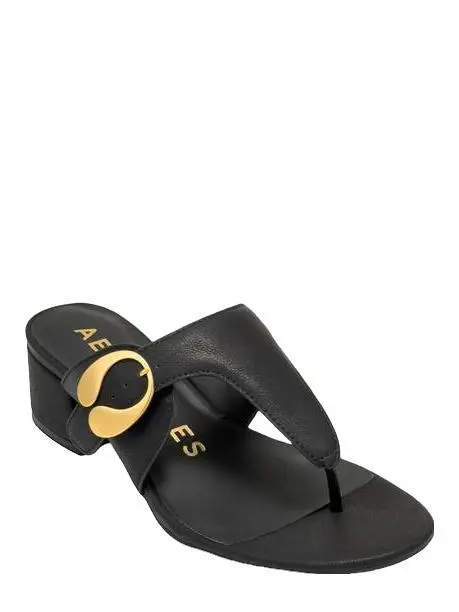 Aerosoles Flip Flops - Black Calf