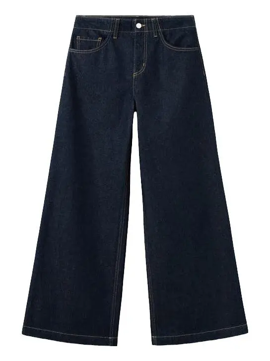 Mango Wide Leg Jeans - Open Blue