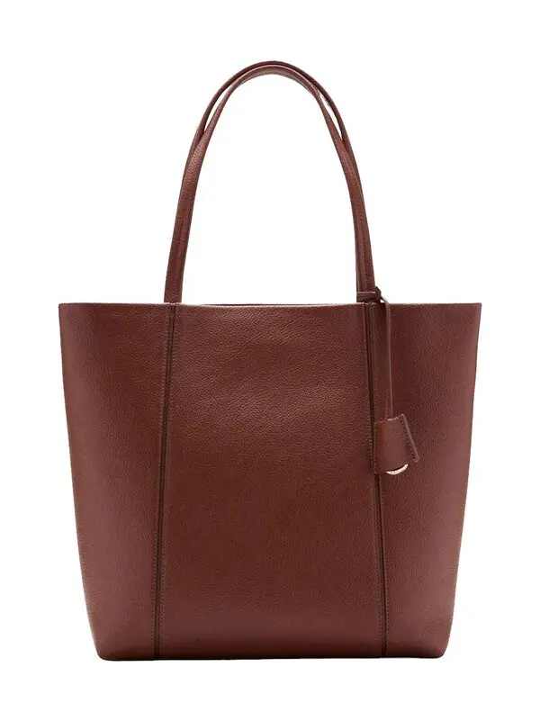 Mango Faux Shopper Bag - Leather