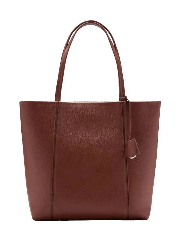 Mango Faux Shopper Bag - Leather