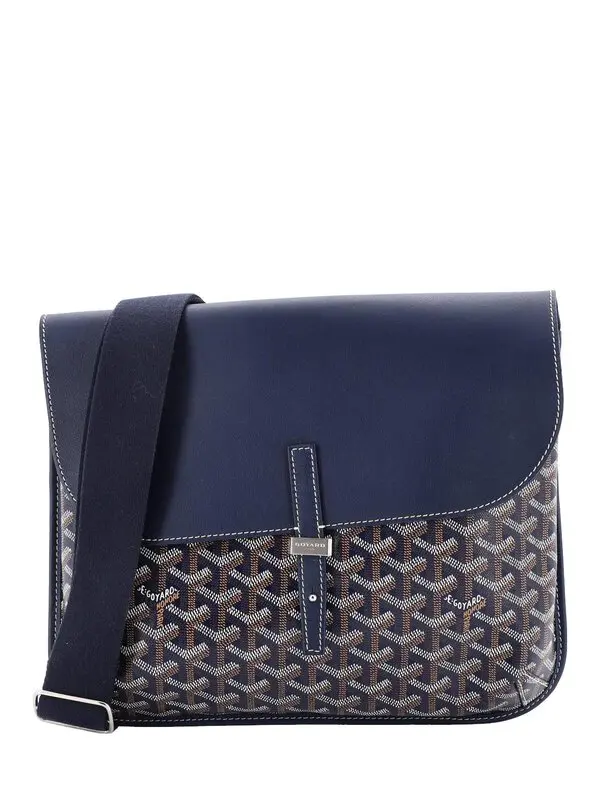 GOYARD Coursier Messenger Bag Coated Canvas And Leather - Blue
