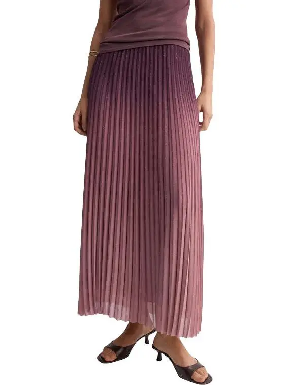 Mango Pleated A-line Midi Skirt - Light/pastel Purple