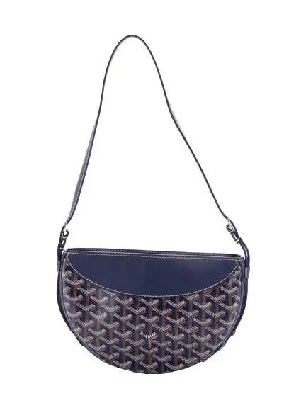 Goyard Hirondelle Shoulder Bag Coated Canvas And Leather - Blue