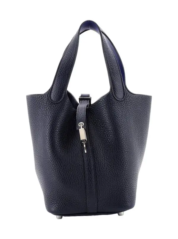 HERMES Picotin Lock Bag Clemence Pm - Bleu Nuit
