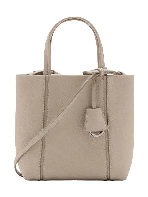 Mango Mini Faux Leather Tote - Off White