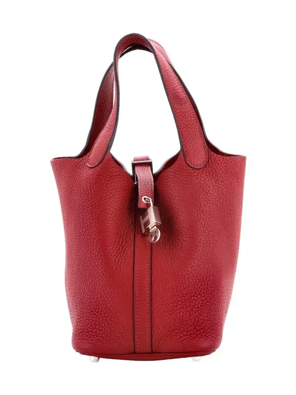 HERMES Picotin Lock Bag Clemence Pm - Rouge Grenat