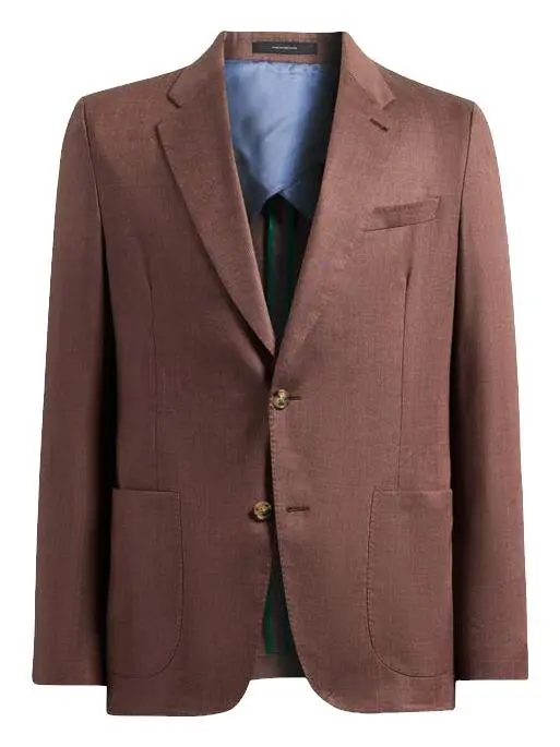 Paul Smith Marylebone Solid Linen & Wool Twill Sport Coat - Fuchsia