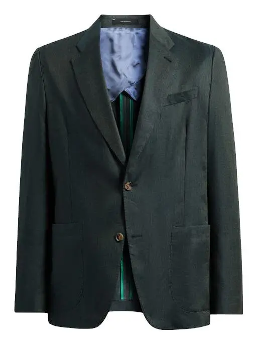Paul Smith Marylebone Linen & Wool Twill Sport Coat - Green