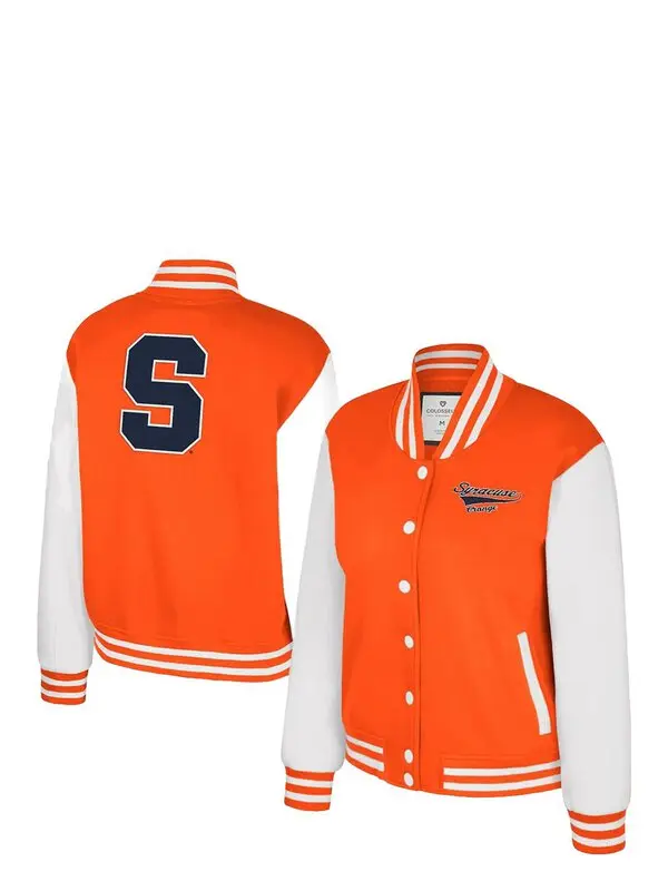 COLOSSEUM Syracuse French Baguette Full Snap Fleece Jacket - Orange