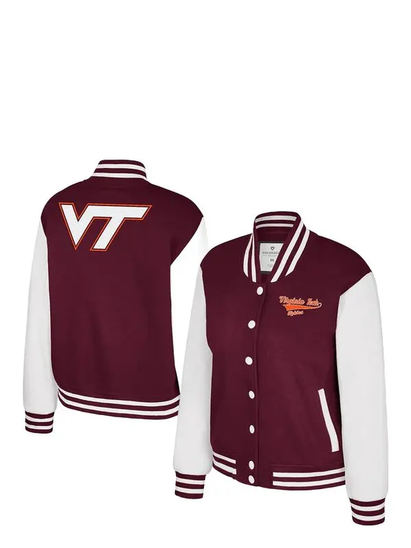 COLOSSEUM Virginia Tech Hokies French Baguette Full Snap Fleece Jacket - Maroon