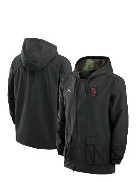 JORDAN BRAND Oklahoma Sooners 2025 Ncaa Military Appreciation Full-snap Jacket - Black