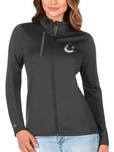 ANTIGUA Vancouver Canucks Full-zip Pullover Jacket - Charcoal