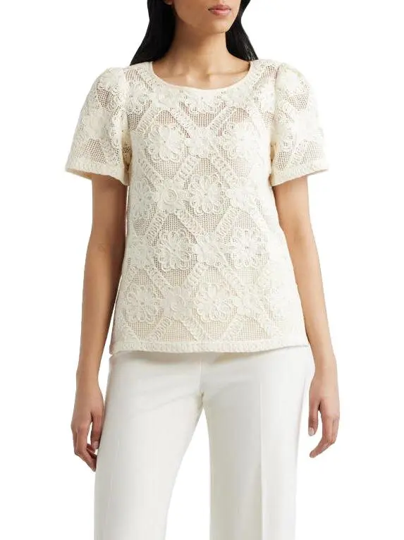 Anne Klein Lace Top - Soft Ecru