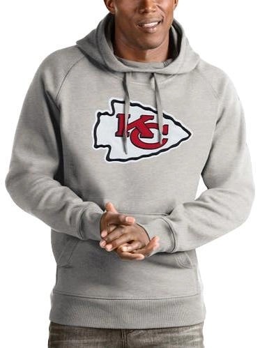 ANTIGUA Kansas City Chiefs Victory Pullover Hoodie - Heather Gray
