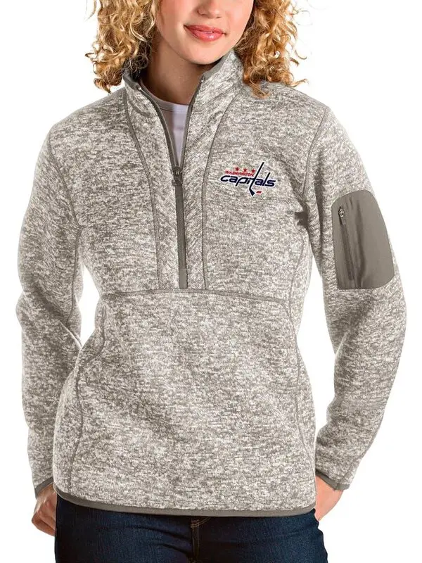 ANTIGUA Washington Capitals Fortune Half-zip Sweatshirt - Oatmeal