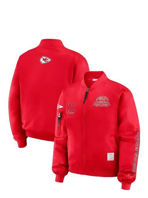 WEAR BY ERIN ANDREWS Kansas City Chiefs Patch Bomber Jacket - Red