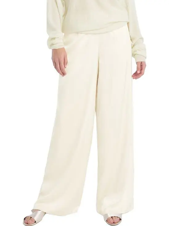 FAVORITE DAUGHTER Satin Wide-leg Pants - Ivory
