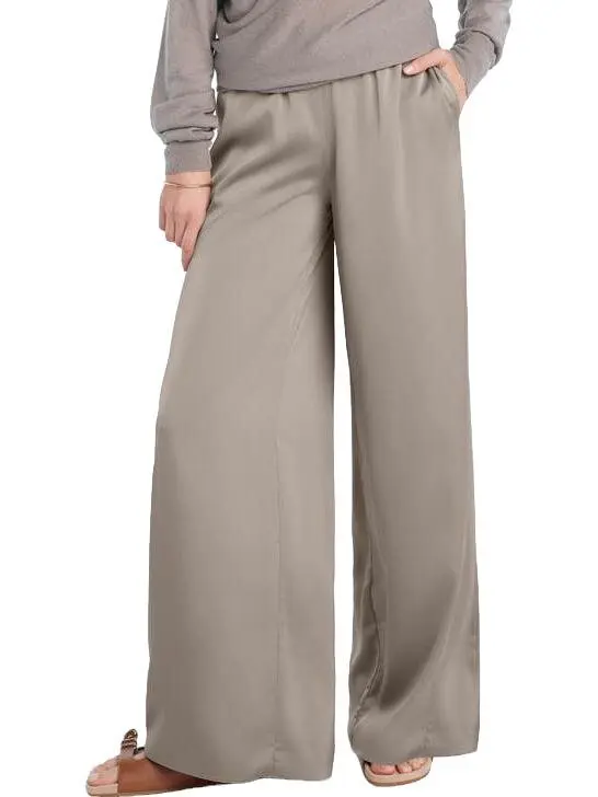 FAVORITE DAUGHTER Satin Wide-leg Pants - Soft Taupe