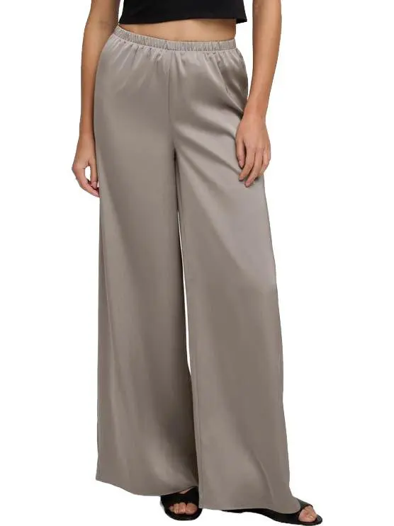 FAVORITE DAUGHTER Satin Wide Leg Pants - Soft Taupe