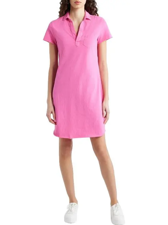 Frank & Eileen Lauren Polo Shirt Dress - Pink Lotus