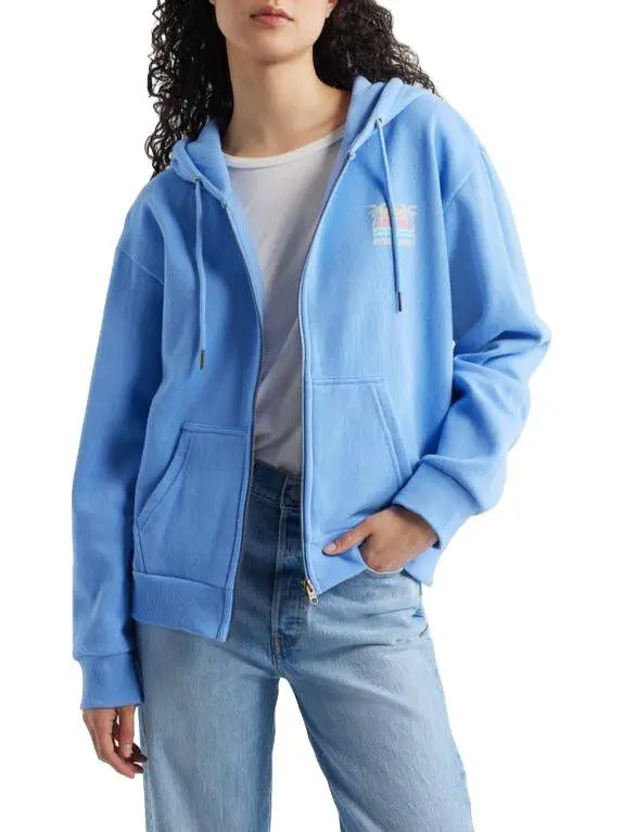 Rip Curl Aloha Zip-up Fleece Hoodie - Cornflower Blue Haw