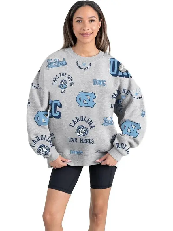 GAMEDAY COUTURE North Carolina Tar Heels Always On Repeat Fleece Sweatshirt - Gray