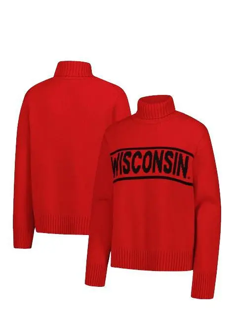 GAMEDAY SOCIAL Wisconsin Badgers Chenille Turtleneck Sweater - Red