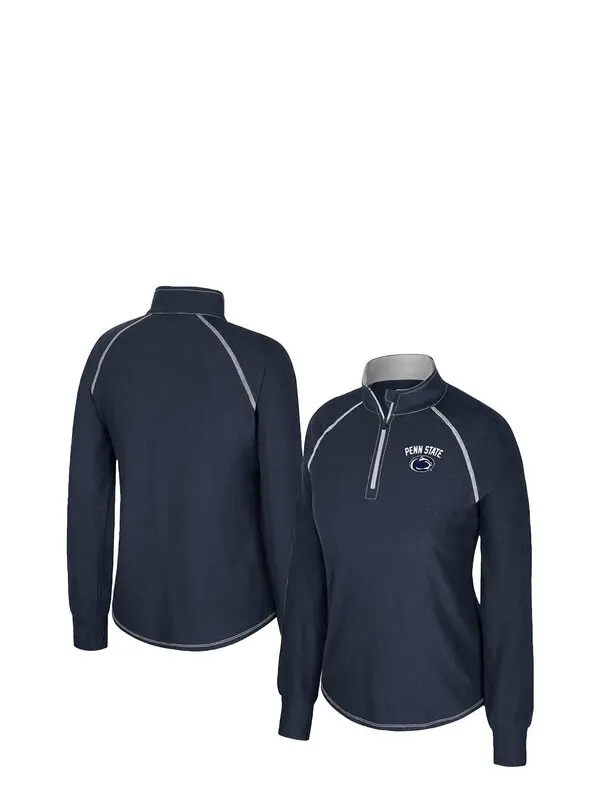 COLOSSEUM Penn State Nittany Lions Bikram Raglan Quarter-zip Top - Navy
