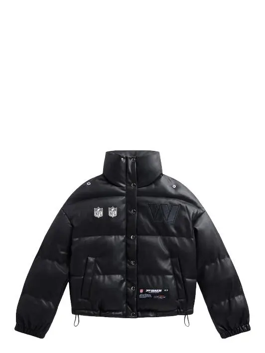 OFF SEASON Washington Commanders Faux Leather Puffer Jacket - Black