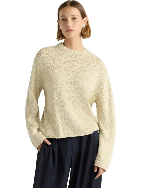 Modern Citizen Sonya Textured Organic Cotton Sweater - Beige