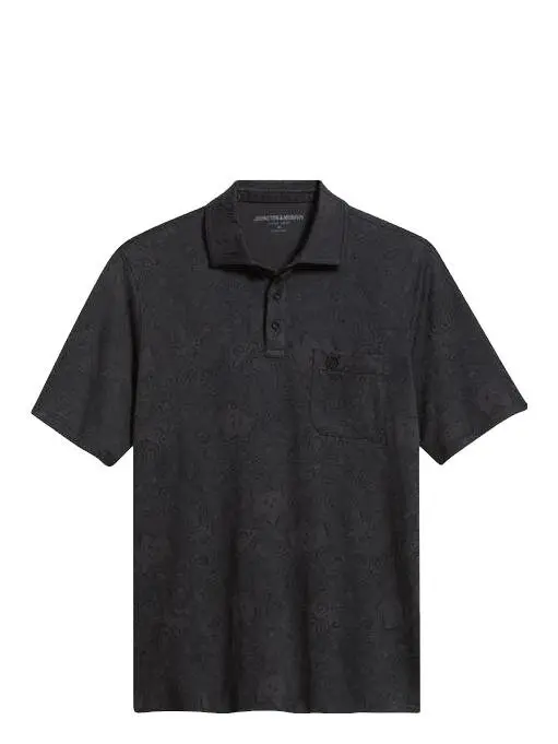 Johnston & Murphy Evans Jacquard Polo - Black Paisley