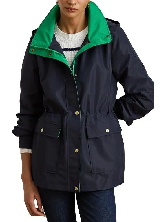 Ralph Lauren Hooded Contrast Trim Windbreaker - Dark Navy