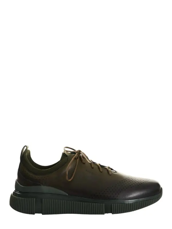 VELEZ Leather Lace-up Shoes - Dark Green