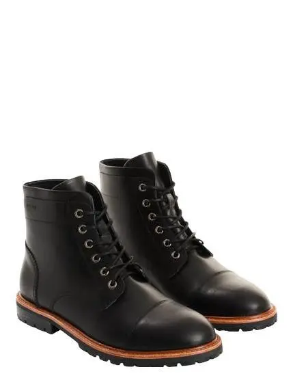 VELEZ Ray Leather Ankle Boots - Black