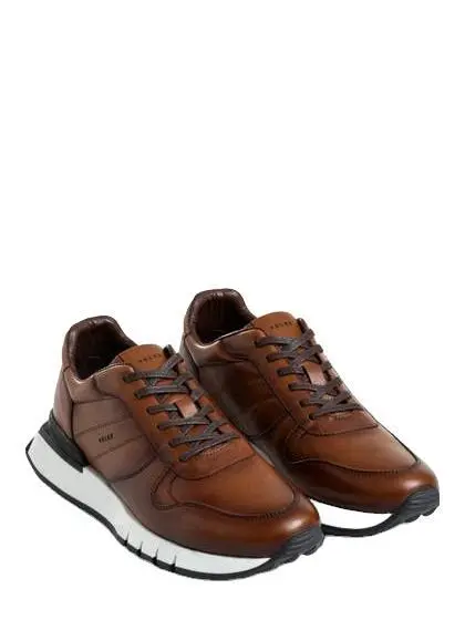 VELEZ Leather Lace-up Sneakers - Honey
