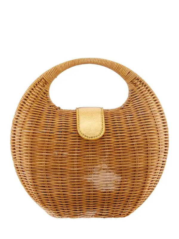 Nina Kava Rattan Handbag - Dk Natural