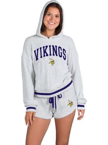 CONCEPTS SPORT Minnesota Vikings Whitley Hoodie And Shorts Set - Gray
